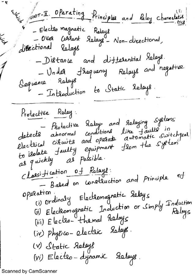 Protection and Switchgear-EE2402 notes Unit-2 | PDF