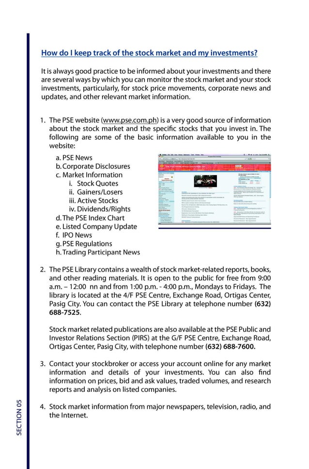 [PinoyInvestor.com] PSE Guide to Stock Investing in the Philippines | PDF