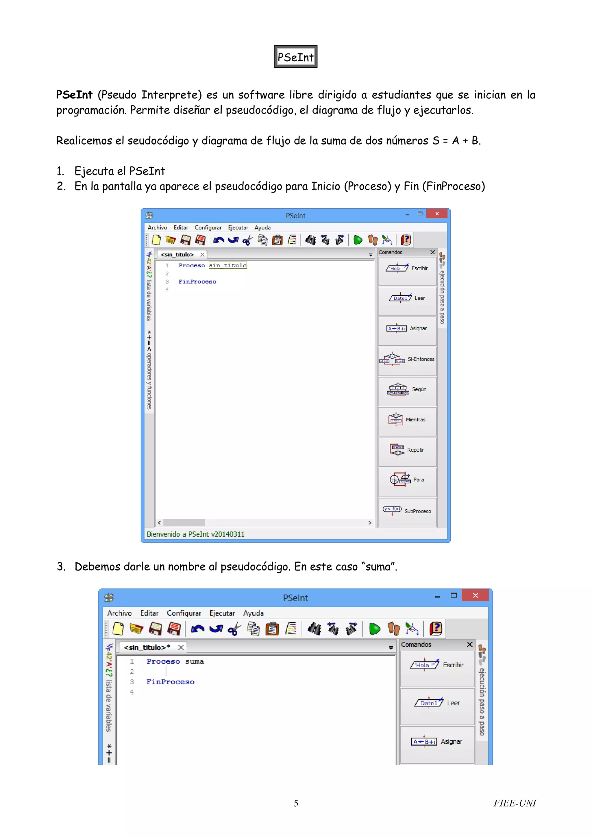 Algoritmos con PSeInt | PDF