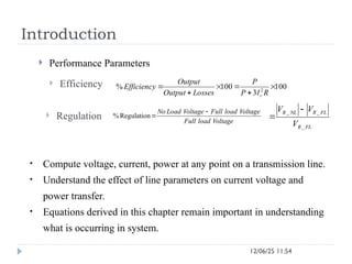 Lecture:PERFROMANCE OF A TRANSMISSION LINE | PPT