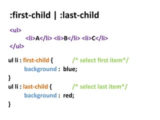 Pseudo CSS Selectors | PDF