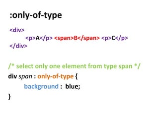 Pseudo CSS Selectors | PDF
