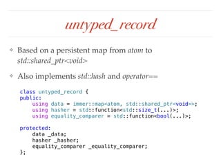 Pseudo dynamic immutable records in C++ | PPT