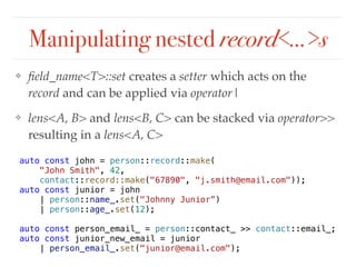 Pseudo dynamic immutable records in C++ | PPT