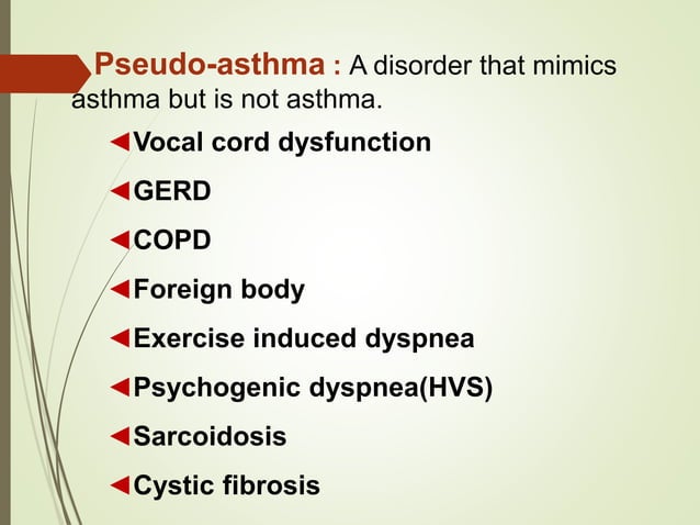 Pseudo asthma | PPTX | Lung and Respiratory Health | Diseases and ...