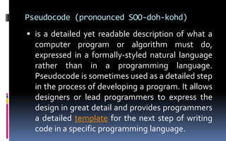 Pseudocode-Flowchart | PPT