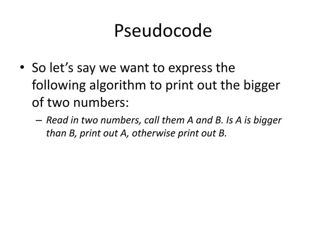 Introduction to Pseudocode | PPTX | Programming Languages | Computing
