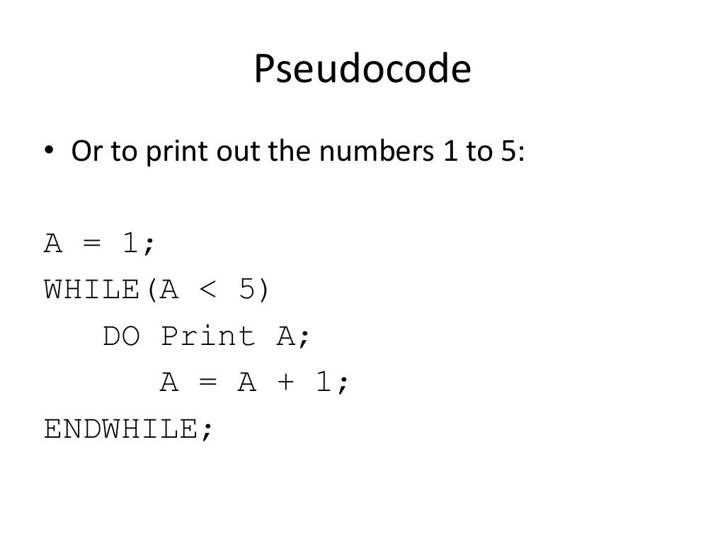 Introduction To Pseudocode