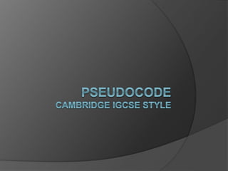 Pseudocode | PPTX