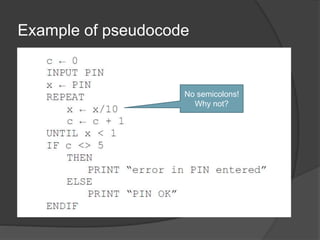 Pseudocode | PPTX