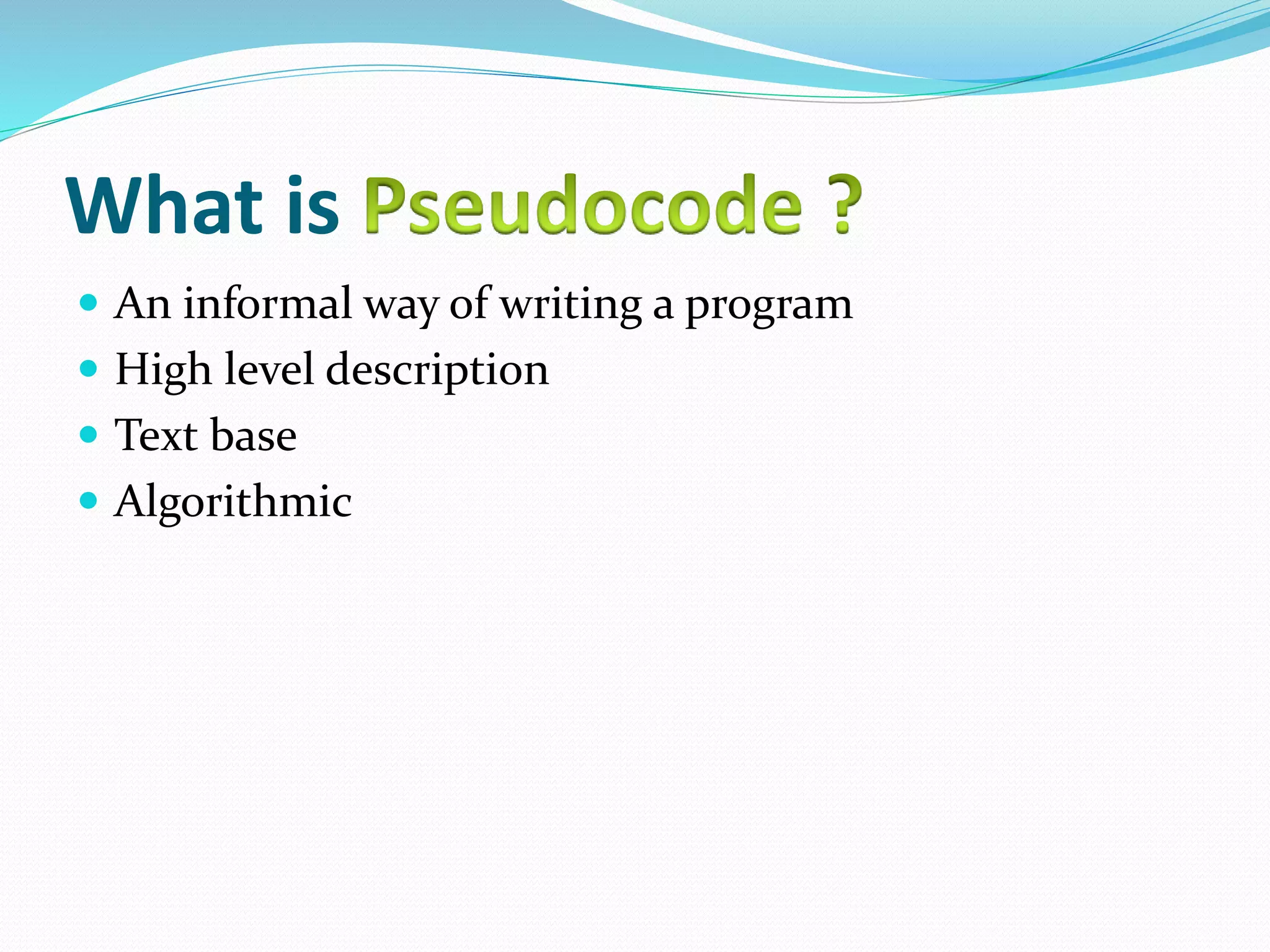 Pseudocode | PPTX