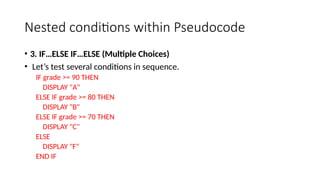 PseudocodeS in advance programming language | PPTX