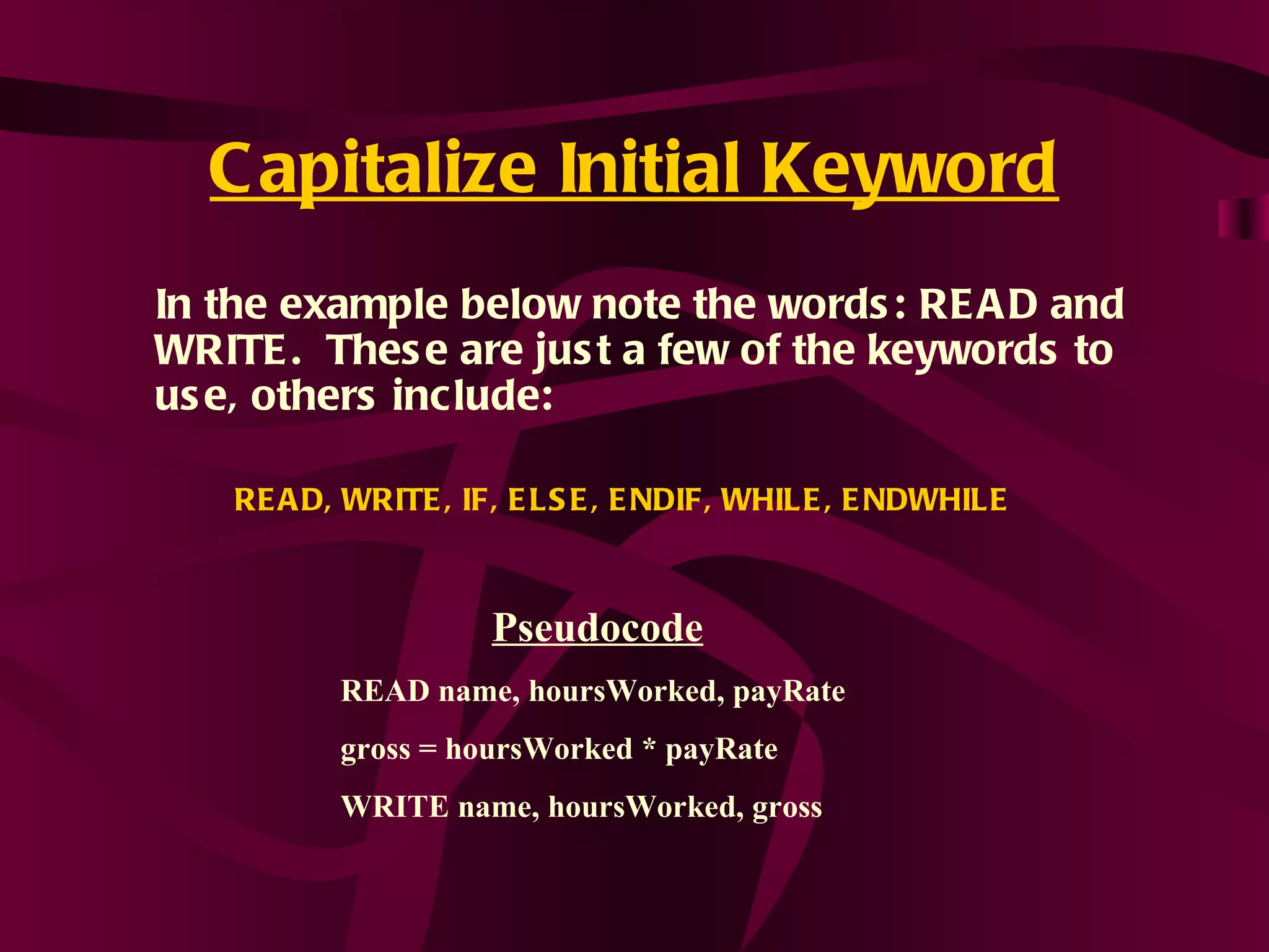 Pseudocode Basics Ppt