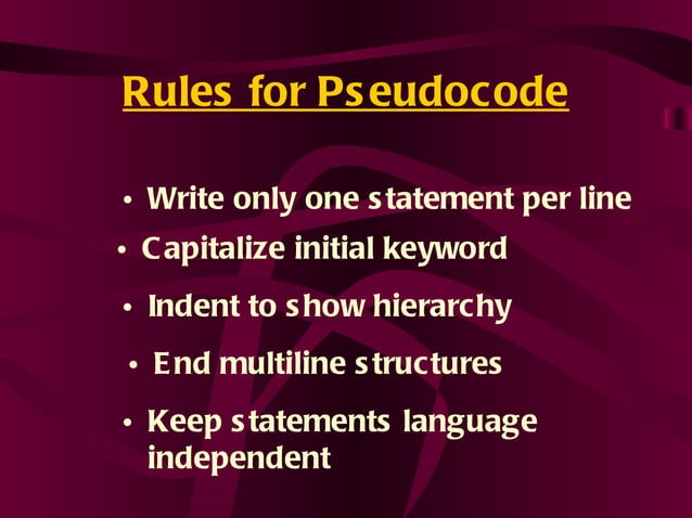 Pseudocode basics | PPT | Programming Languages | Computing