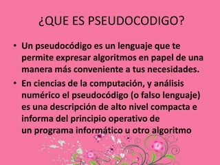 PSEUDOCODIGO | PPTX