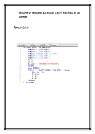 Pseudocodigo y diagrama de flujo | DOCX