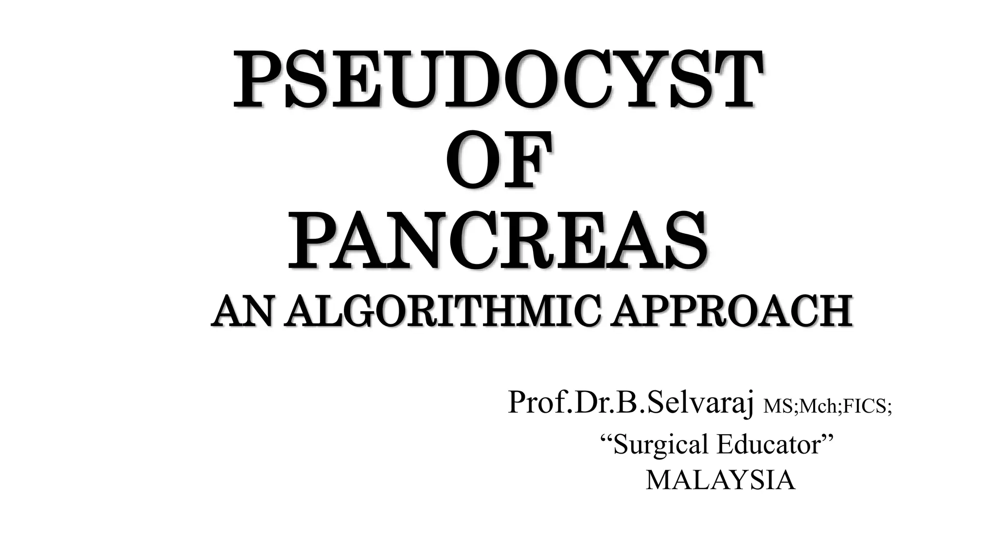Pseudocyst of Pancreas- How to DIAGNOSE & TREAT- Epigastric Lumps ...