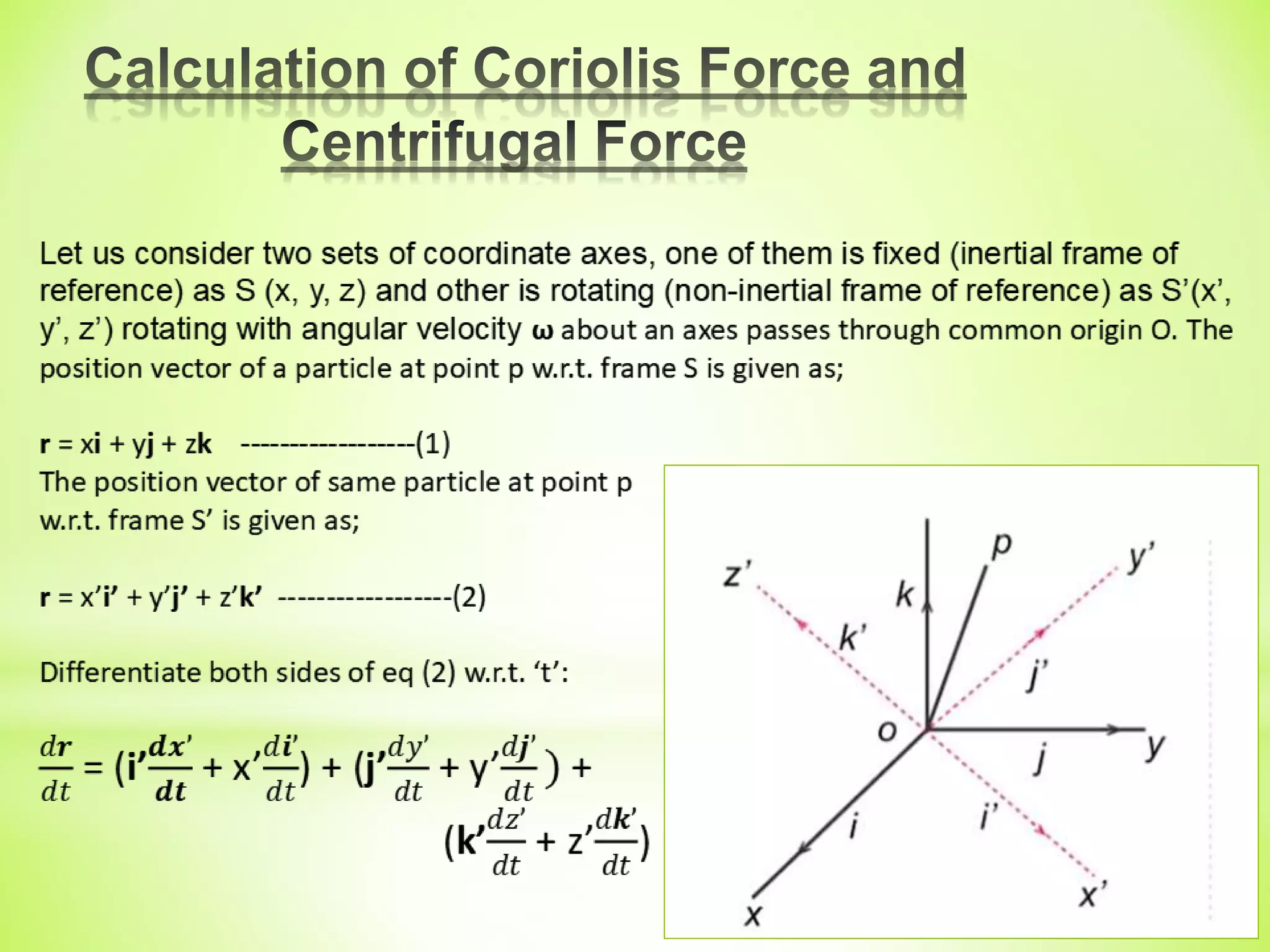 Pseudo forces, coriolis force,centrifugal force (mechanics) | PPT