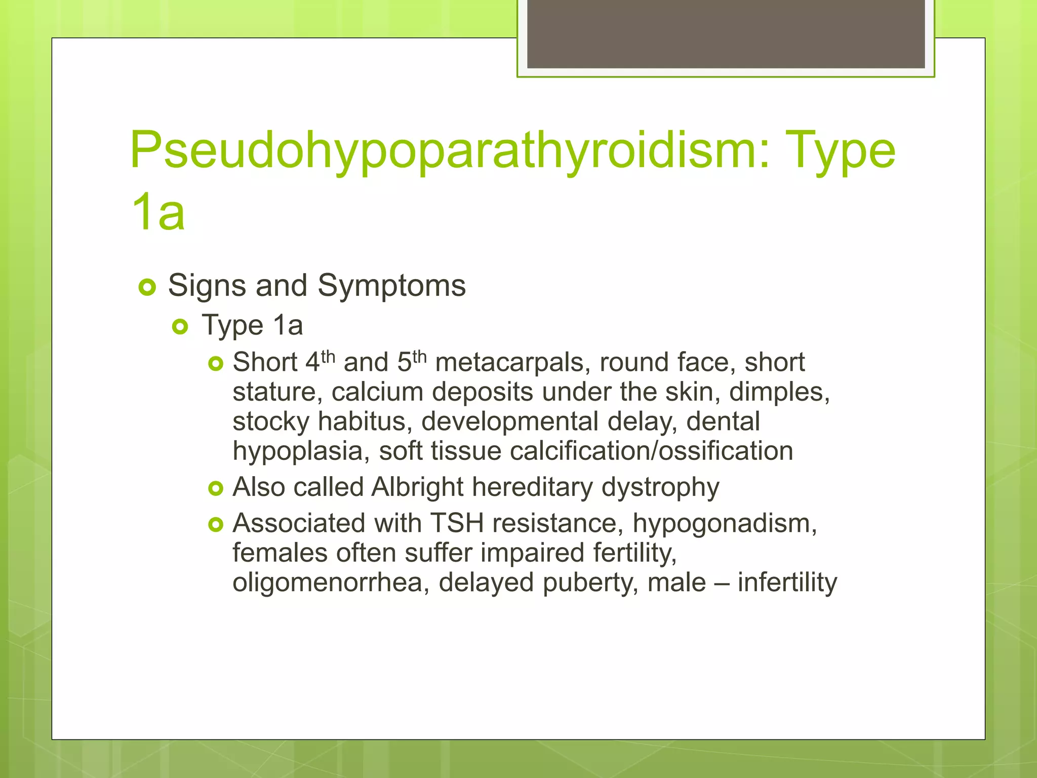 Pseudohypoparathyroidism | PPTX