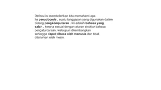 Pseudokod dan carta alir (reka bentuk dan teknologi | PPT | Free Download