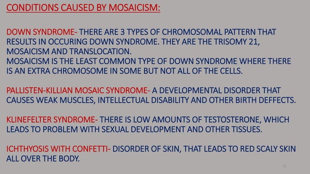 Pseudomosaicism and confined placental mosaicism | PPTX