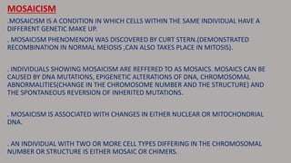 Pseudomosaicism and confined placental mosaicism | PPTX