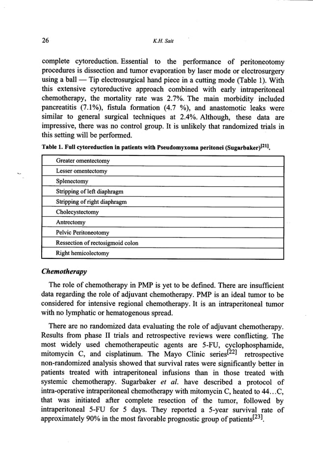 Pseudomyxoma peritonei diagnosis and management | PDF
