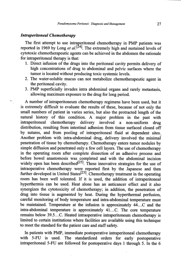 Pseudomyxoma peritonei diagnosis and management | PDF