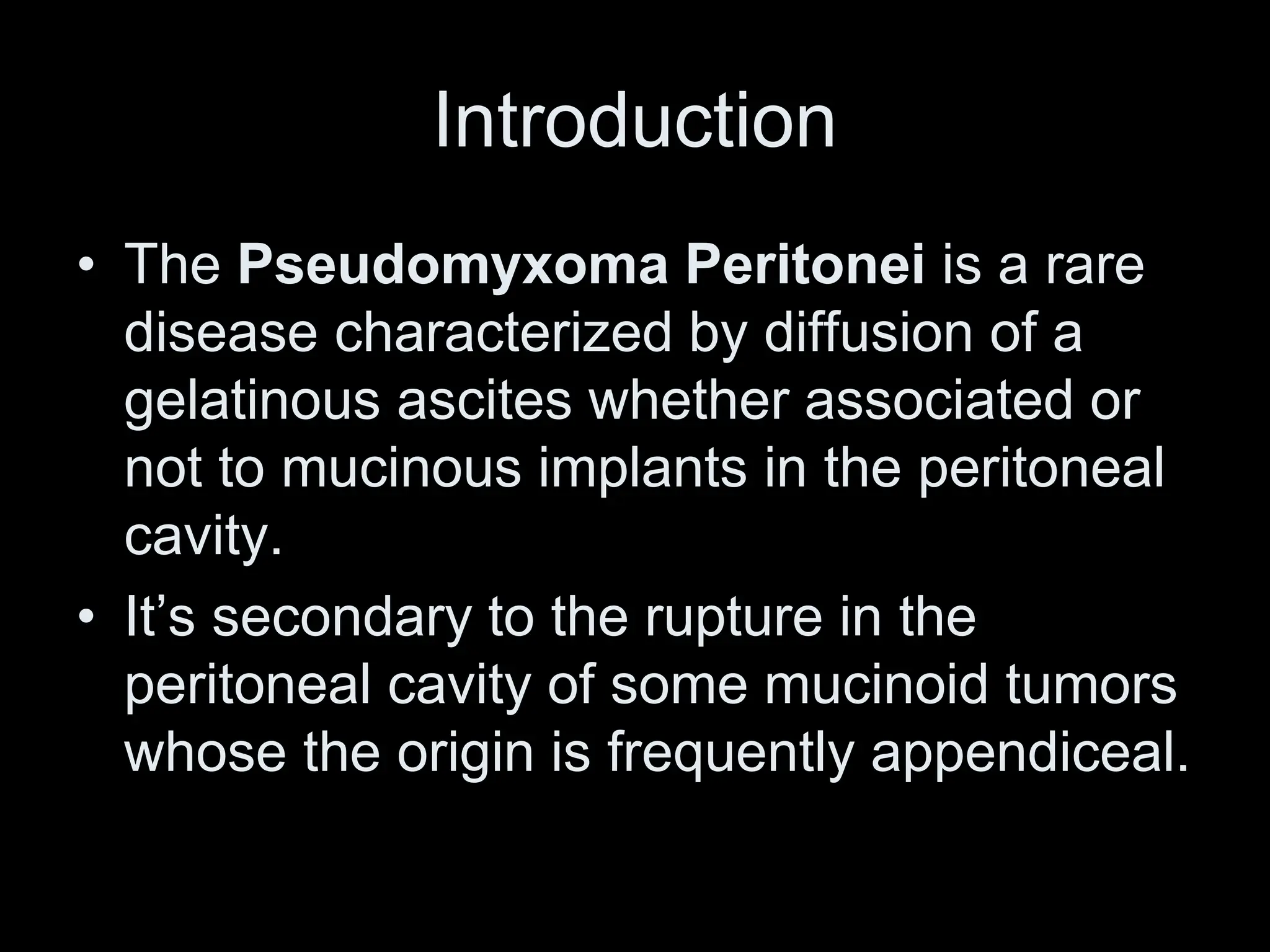 Pseudomyxoma Peritonei the lect.ppt