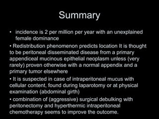 Pseudomyxoma Peritonei the lect.ppt