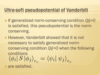 Pseudopotential of vanderbilt | PDF