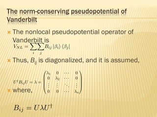 Pseudopotential of vanderbilt | PDF