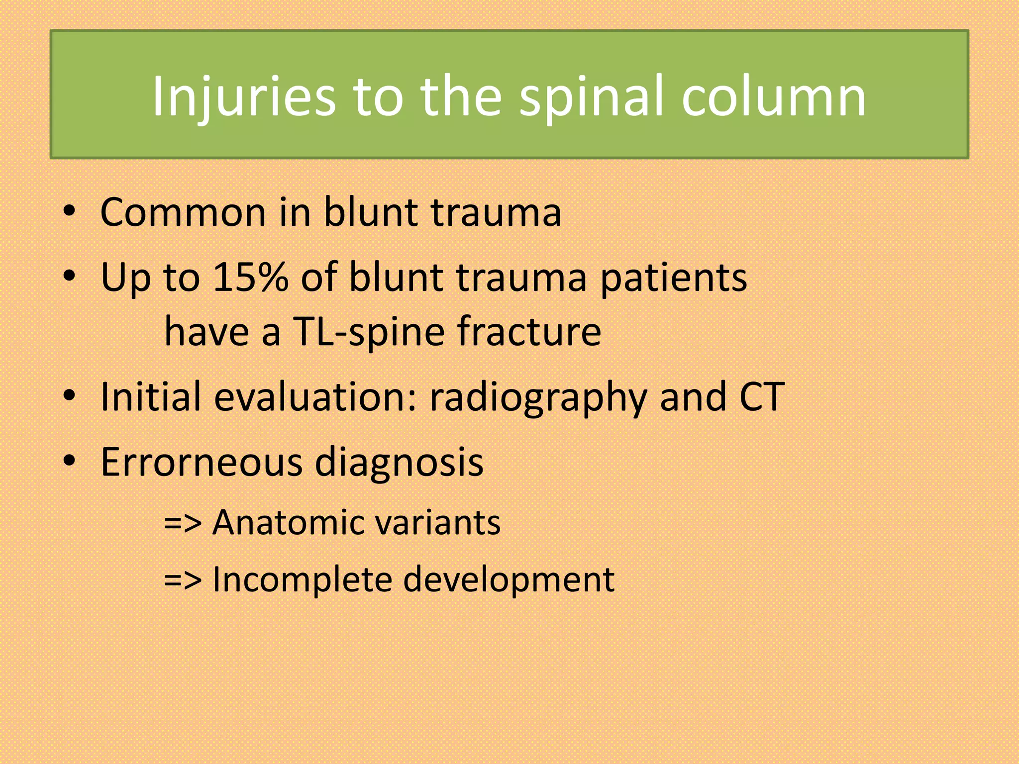 Pseudotrauma of the spine; the osseous variants | PDF