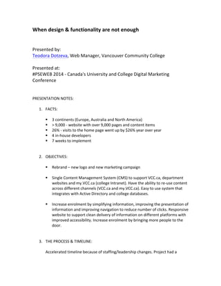 When design and functionality are not enough | PPT