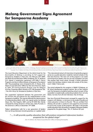 Putera Sampoerna Foundation Report Quarter 1 2009 | PDF