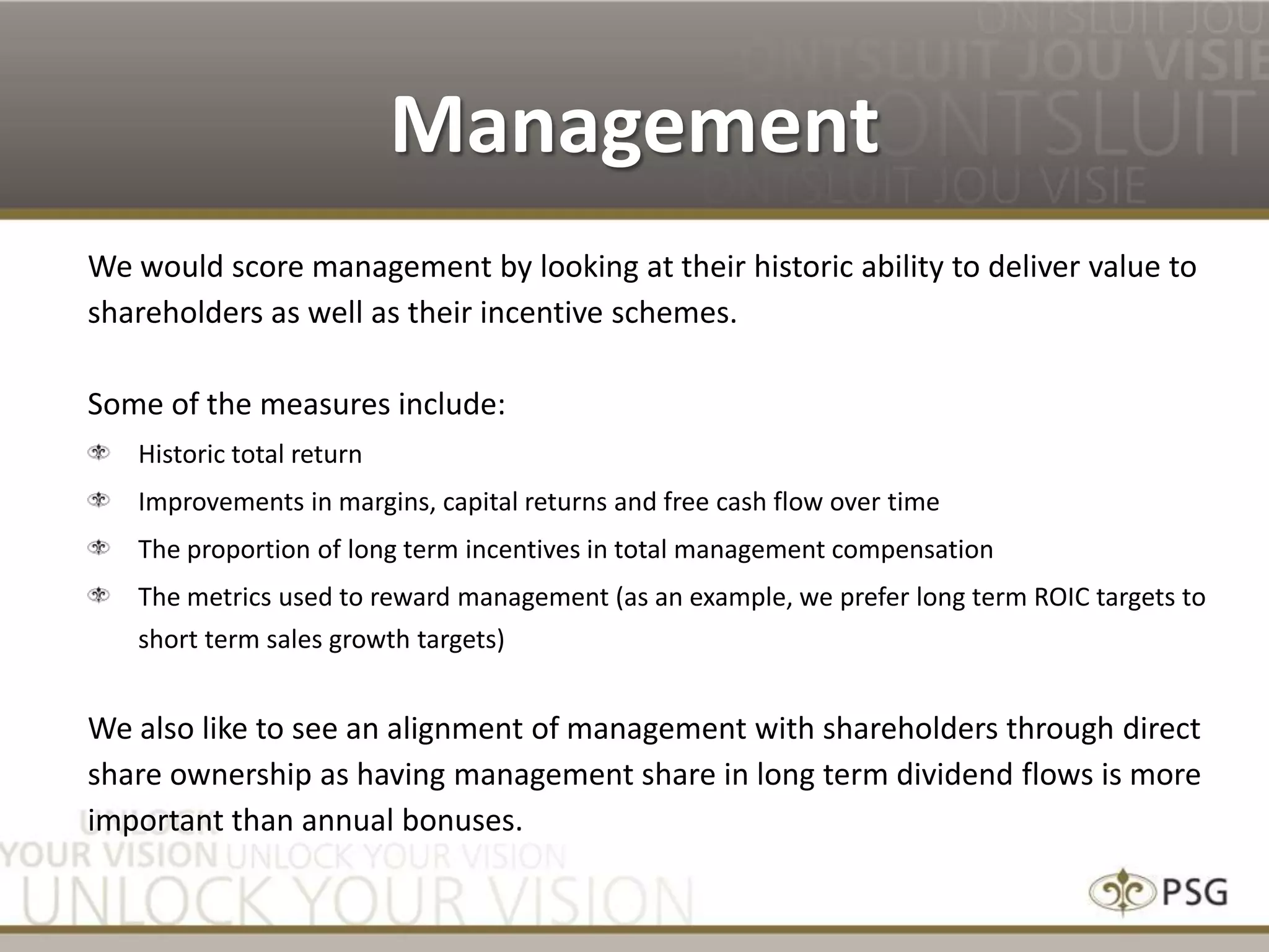 PSG investment philosophy and equity selection process | PPTX