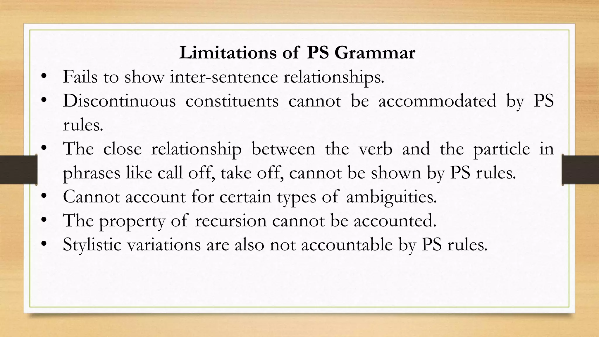 Phrase Structure Grammar | PPTX