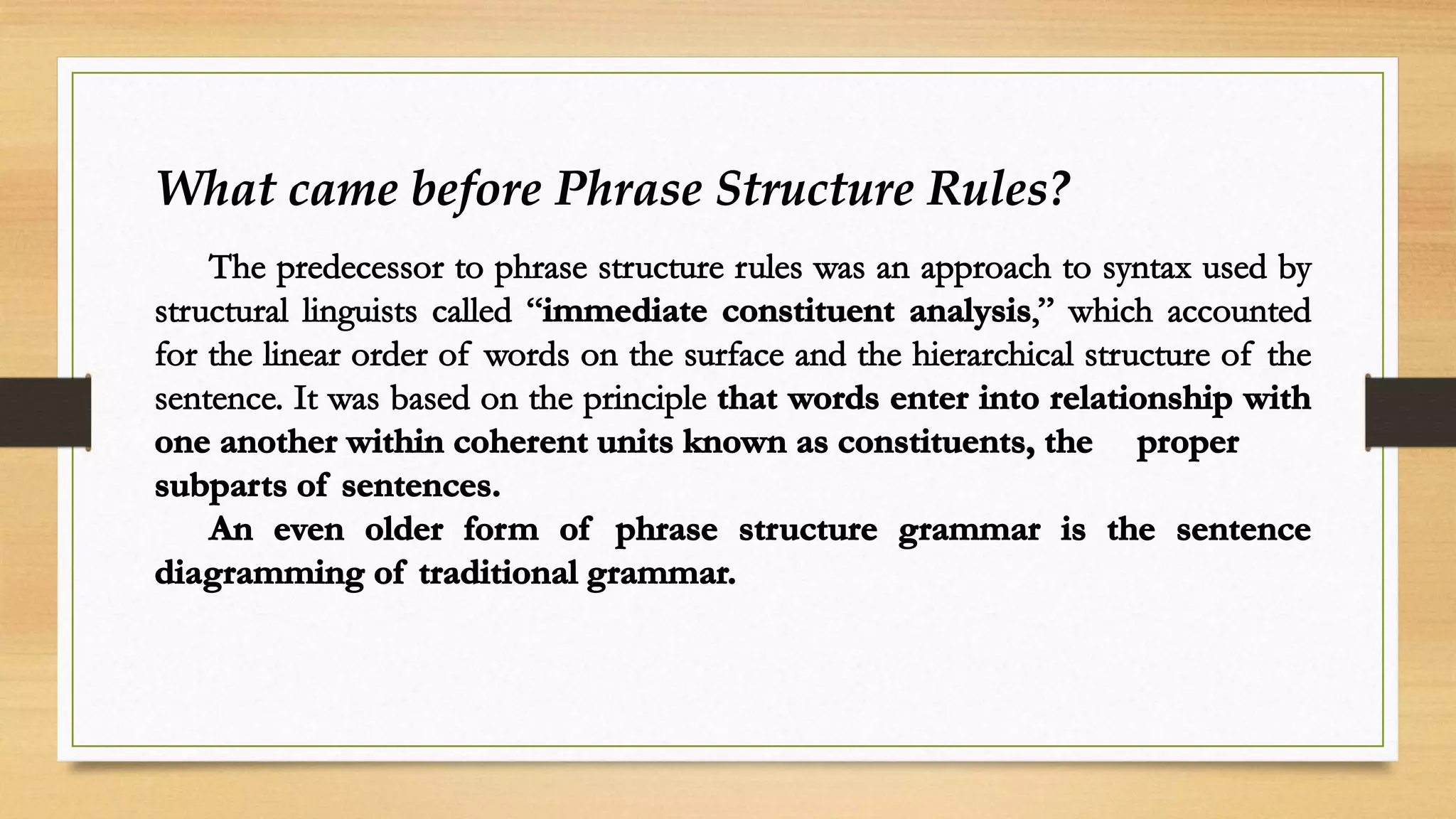 Phrase Structure Grammar | PPTX