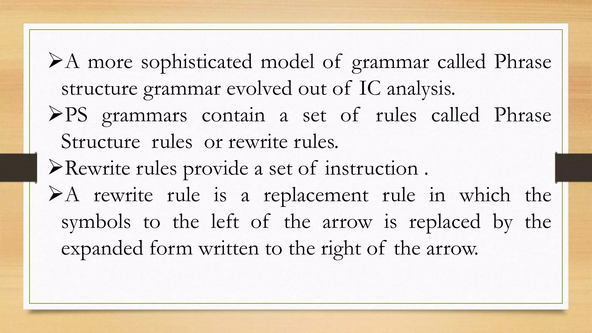 Phrase Structure Grammar | PPTX