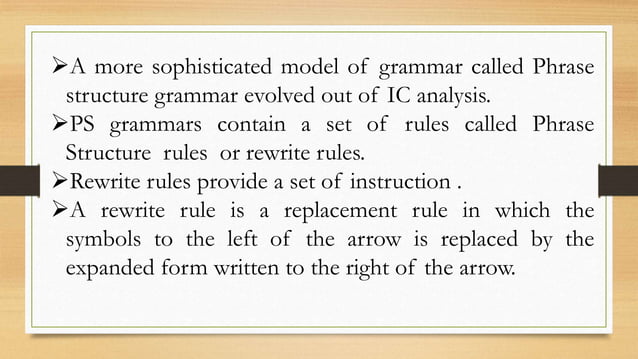 Phrase Structure Grammar | PPTX