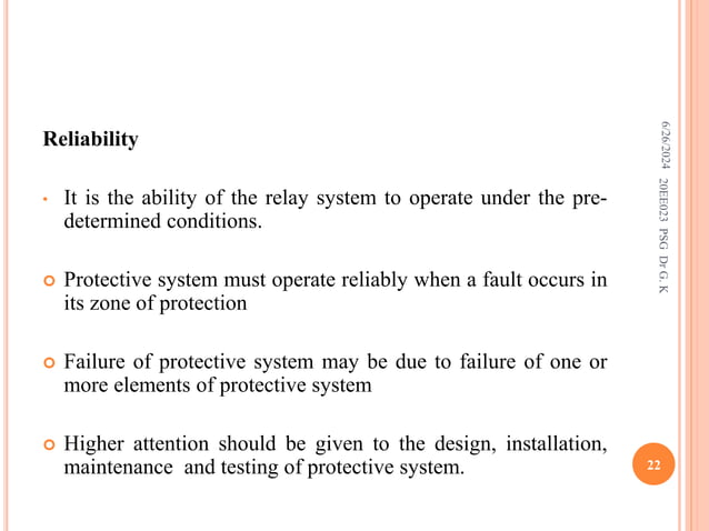 Protection and Switch Gear Introduction Relay PPT ppt | PPT