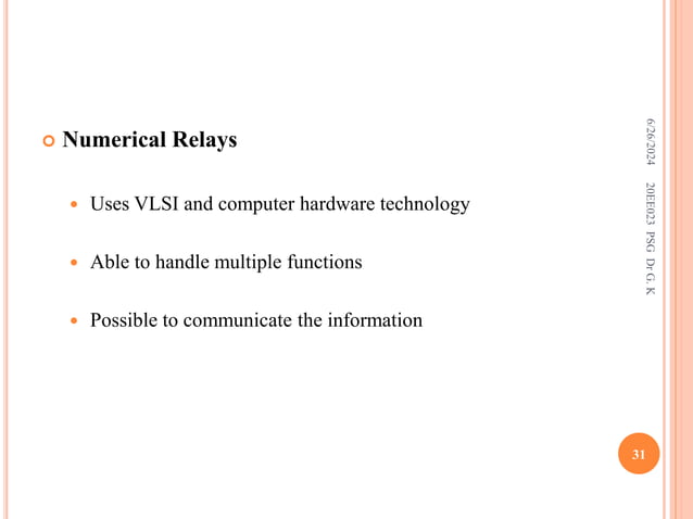 Protection and Switch Gear Introduction Relay PPT ppt | PPT