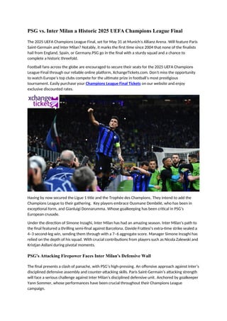 PSG vs. Inter Milan a Historic 2025 UEFA Champions League Final.docx
