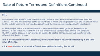 Commercial Real Estate Investing Terminology and Underwriting Basics | PPT