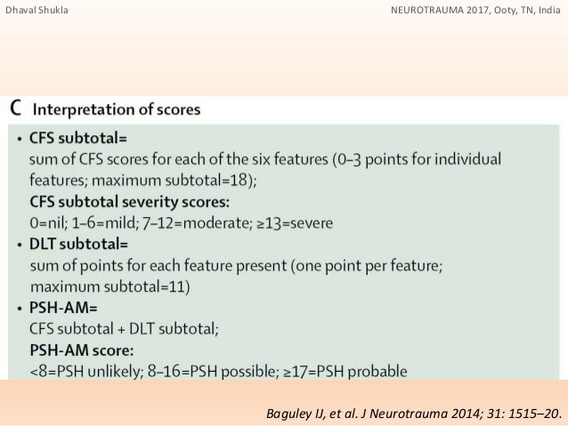 Paroxysmal Sympathetic Hyperactivity in Traumatic Brain Injury [PSH i…