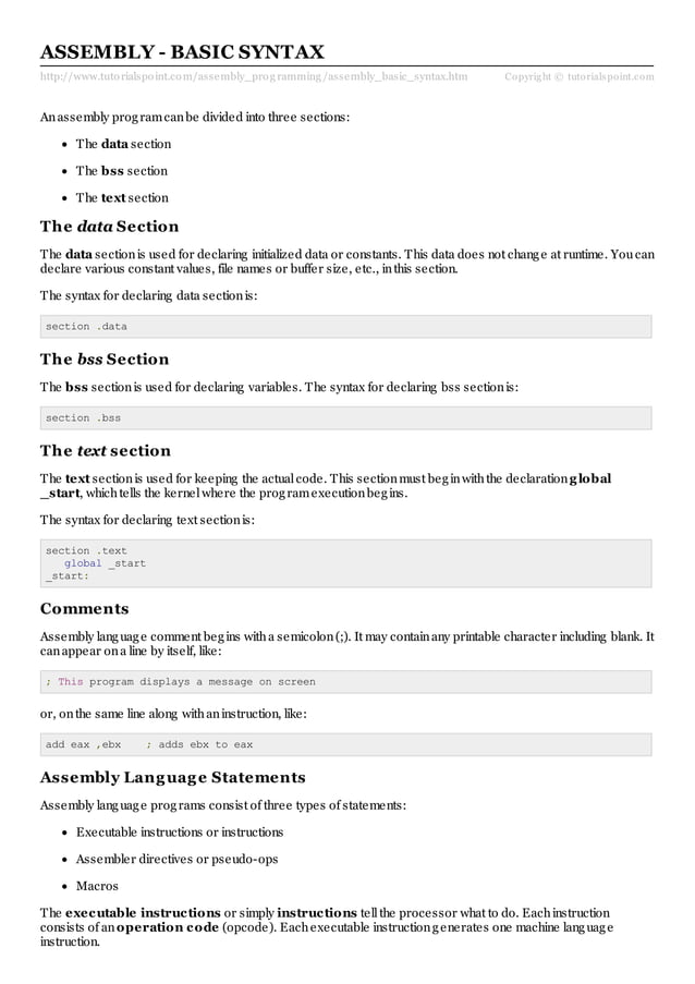 N_Asm Assembly basic syntax (sol) | PDF | Operating Systems | Computer Software and Applications