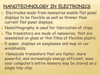 APPLICATION OF NANOTECHNOLOGY | PPTX