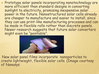 APPLICATION OF NANOTECHNOLOGY | PPTX