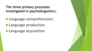 PSYCHOLINGUISTICS | PPTX