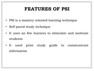 PERSONALISED SYSTEM OF EDUCATION | PPTX